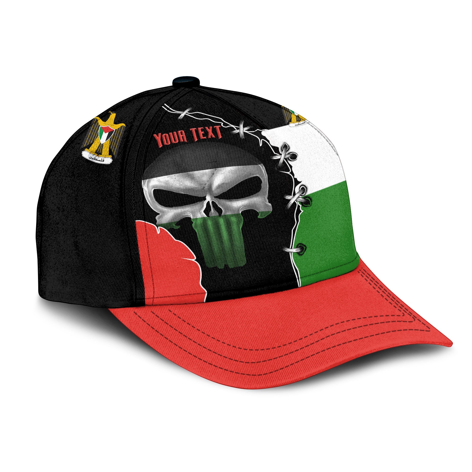 Palestine Classic Cap Flag & Coat Of Arms Skull Style – To The Closet
