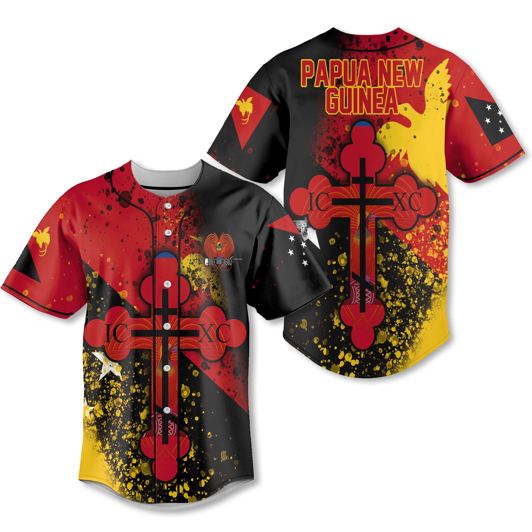 Papua New Guinea Baseball Jersey Flag & Coat Of Arms Orthodox Style ...
