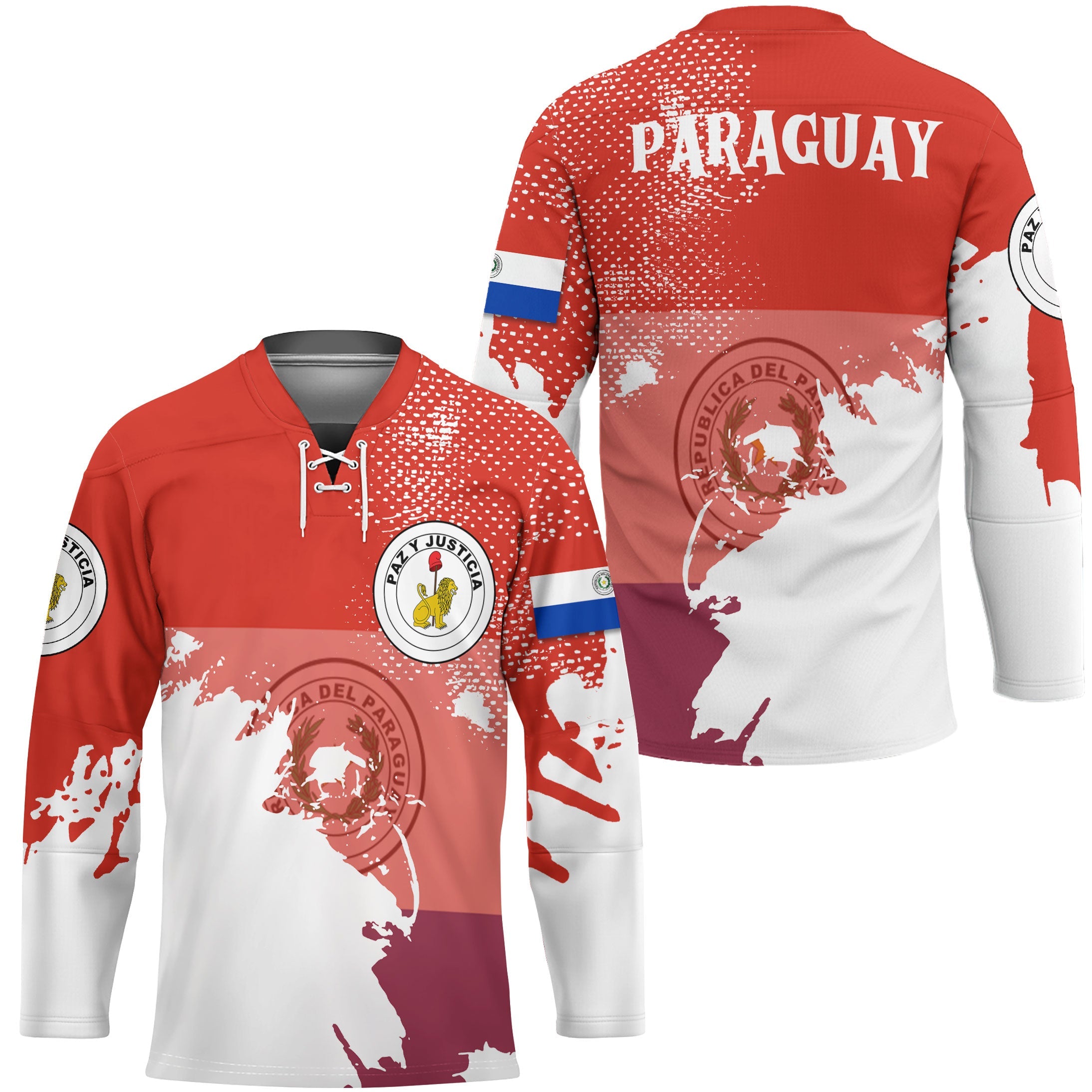 Paraguay Hockey Jersey Flag & Coat Of Arms Reverse Paint Style – To The ...