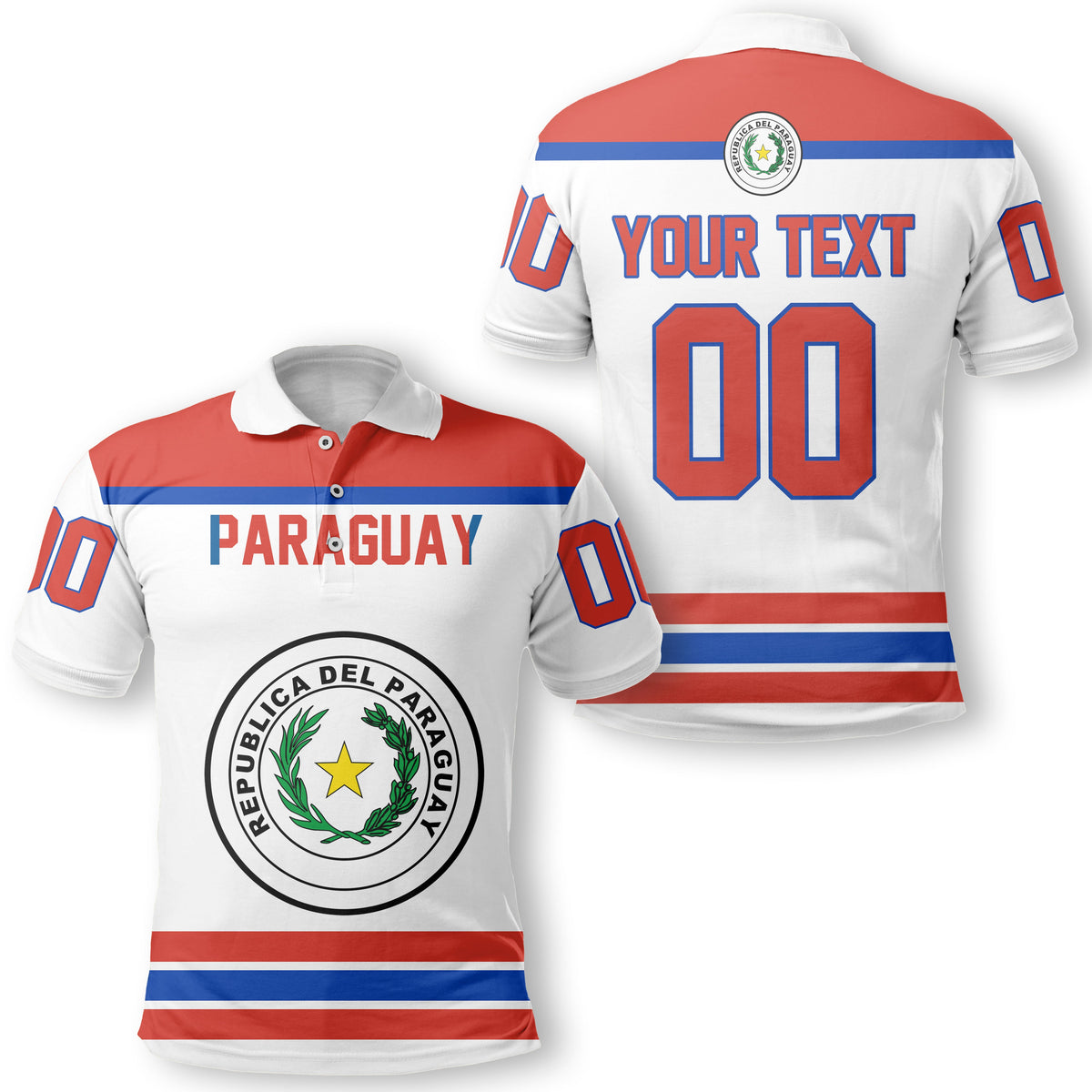 Paraguay Polo Shirt Flag & Coat Of Arms Hockey Style – To The Closet
