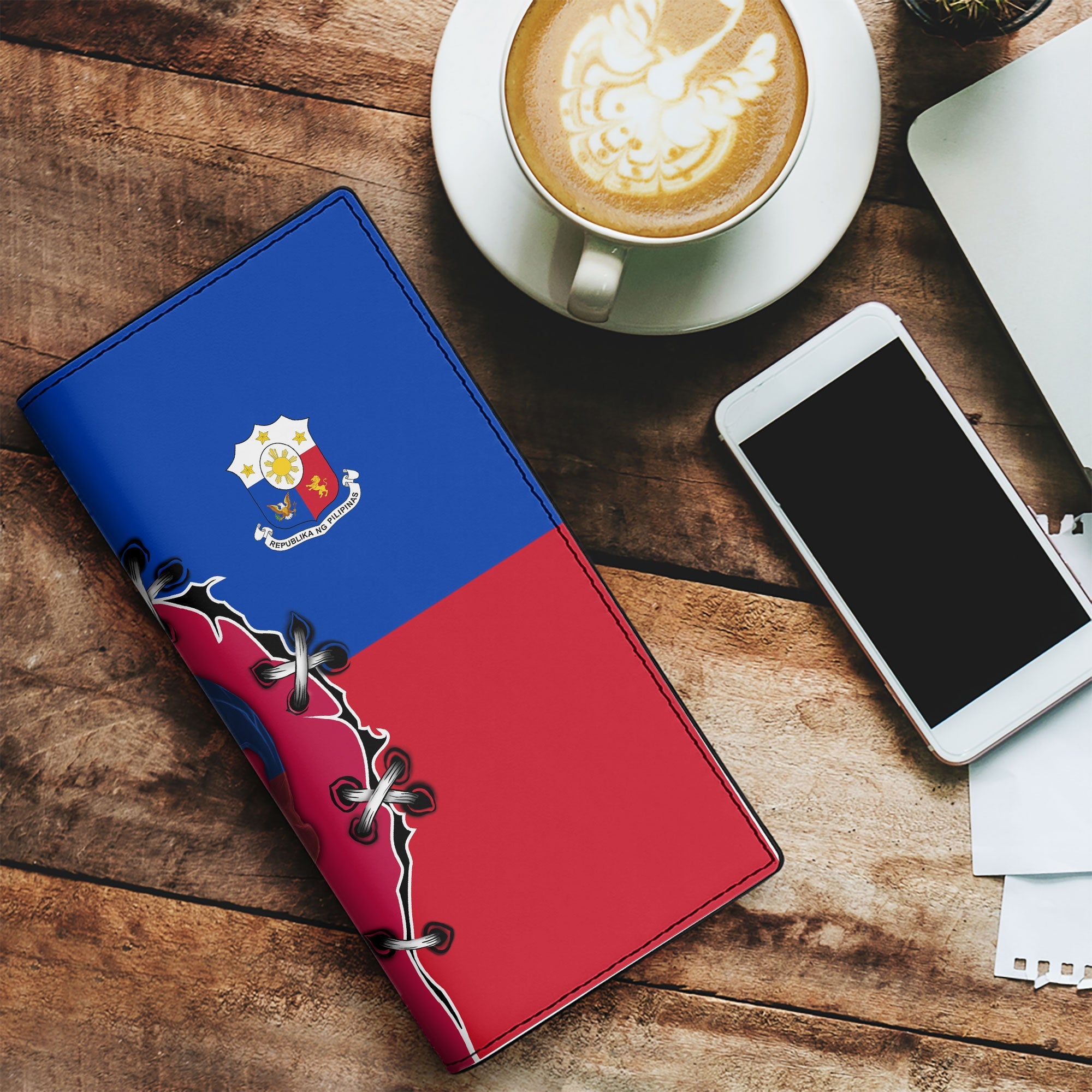 Philippines Leather Wallet Flag & Coat Of Arms Skull Style – To The Closet