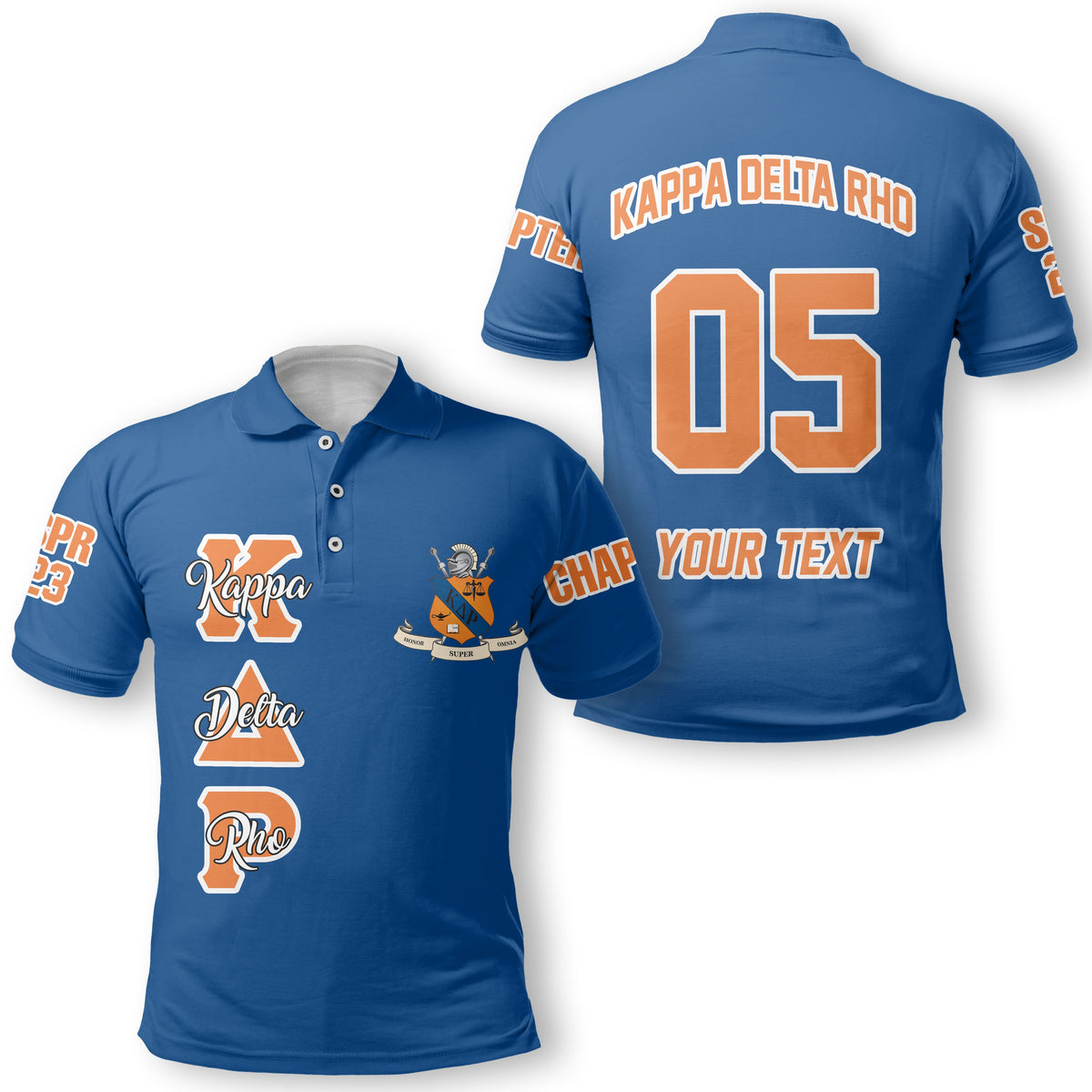 Fraternity Polo - Personalized Kappa Delta Rho Polo Original Blue Styl ...
