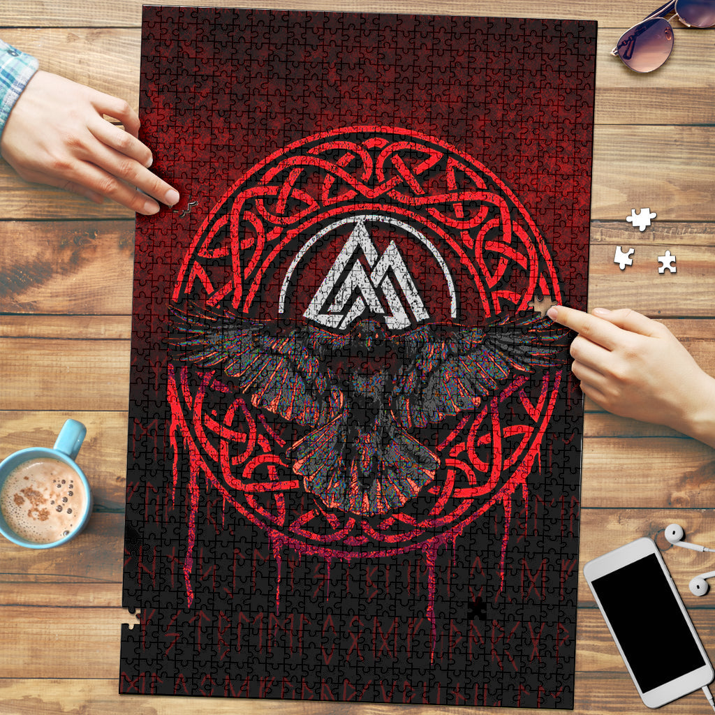 Viking Wood Jigsaw Puzzle Valhalla Norse Mythology Raven Black Crow Vi ...