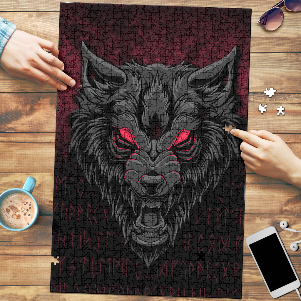 Viking Wood Jigsaw Puzzle Fenrir Wolf Viking Symbol Norse Mythologie ...