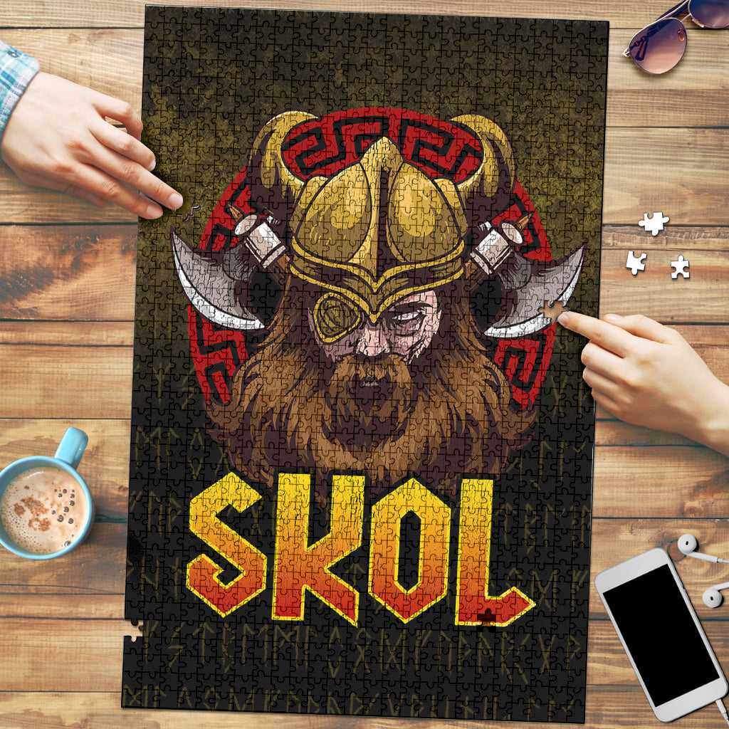 Viking Wood Jigsaw Puzzle Skol Viking Beer Norse Mythology Warrior Dri ...