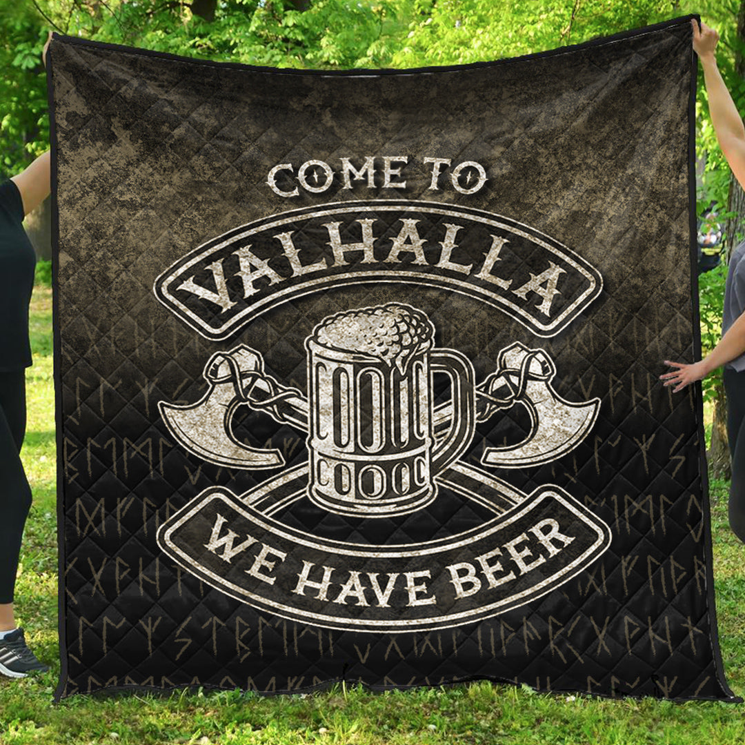 Viking Premium Quilt Cute Victory Or Valhalla Shield Maiden Norse Viki ...