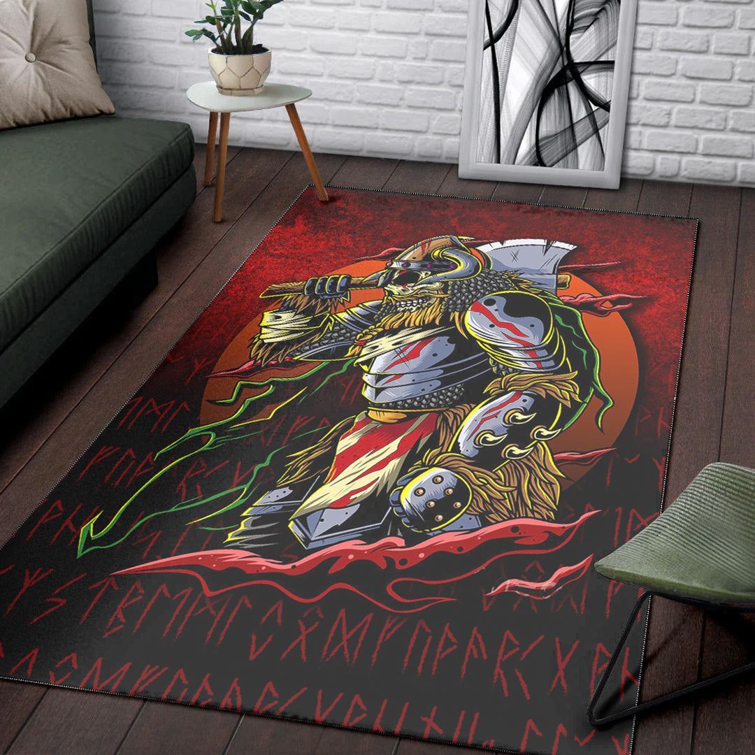 Viking Area Rug Samurai Viking Warrior Ronin Berserk Armor Axe – To The ...