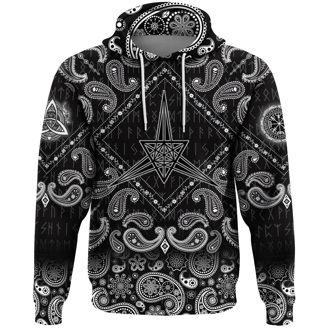 Viking Hoodie Sacred Geometry Secret Symbol Of Geometry with Bandana P ...