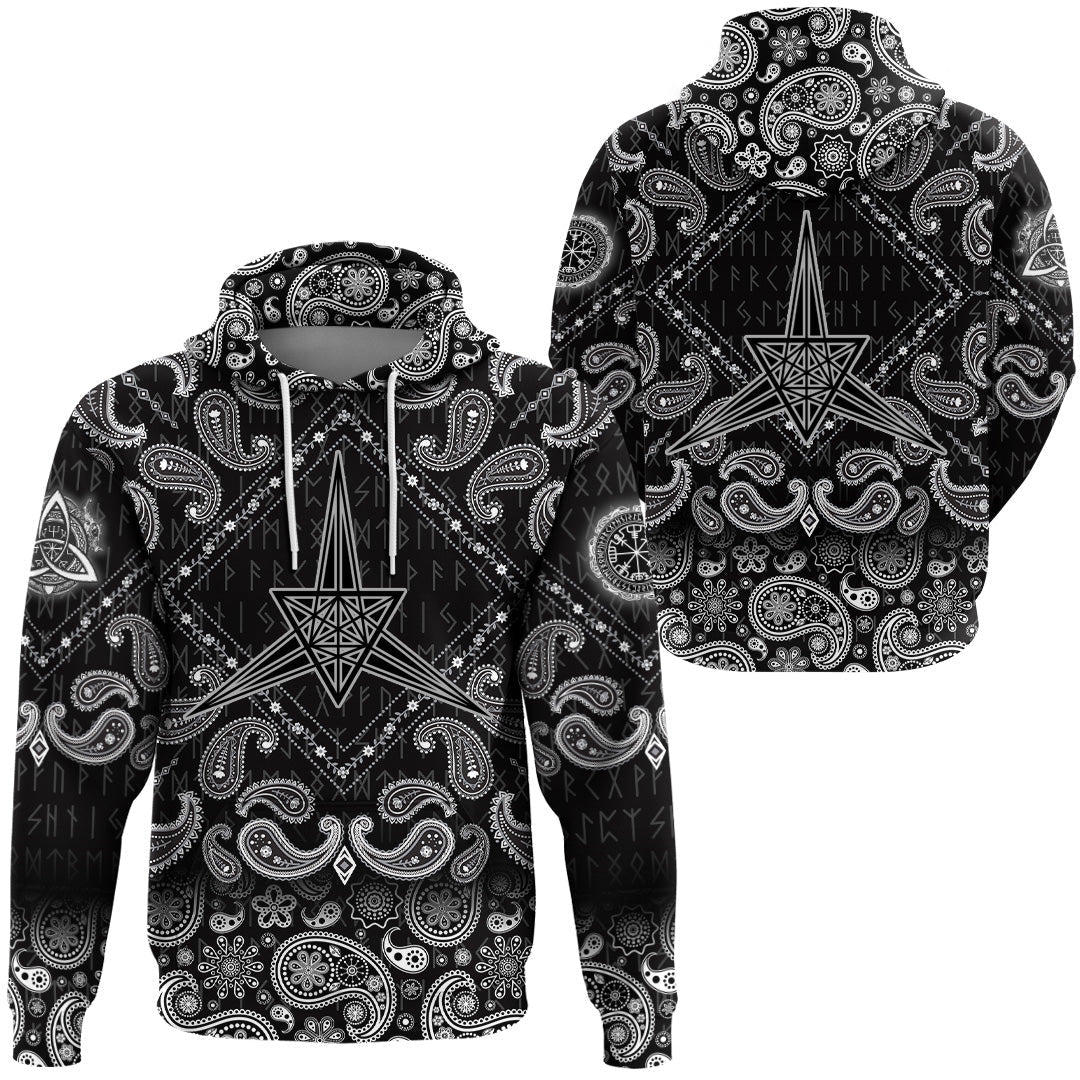 Viking Hoodie Sacred Geometry Secret Symbol Of Geometry with Bandana P ...