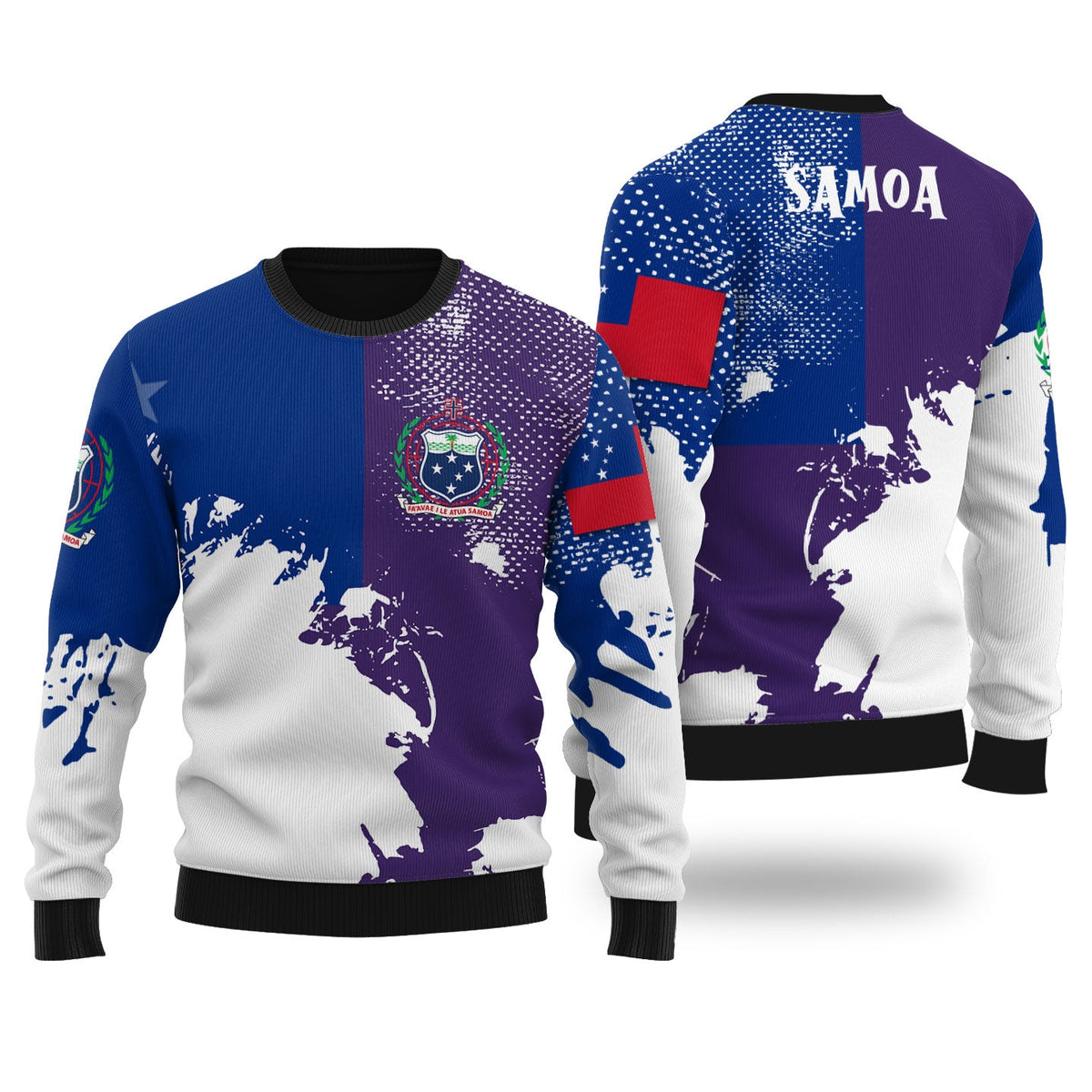 Samoa Ugly Sweater Flag & Coat Of Arms Paint Style – To The Closet
