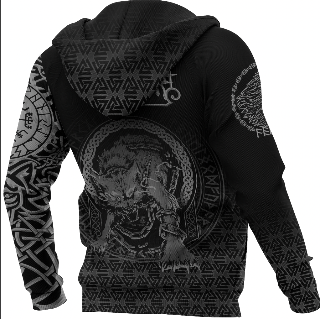 Viking Zip Hoodie Fenrir Norse 3D Tattoo – To The Closet