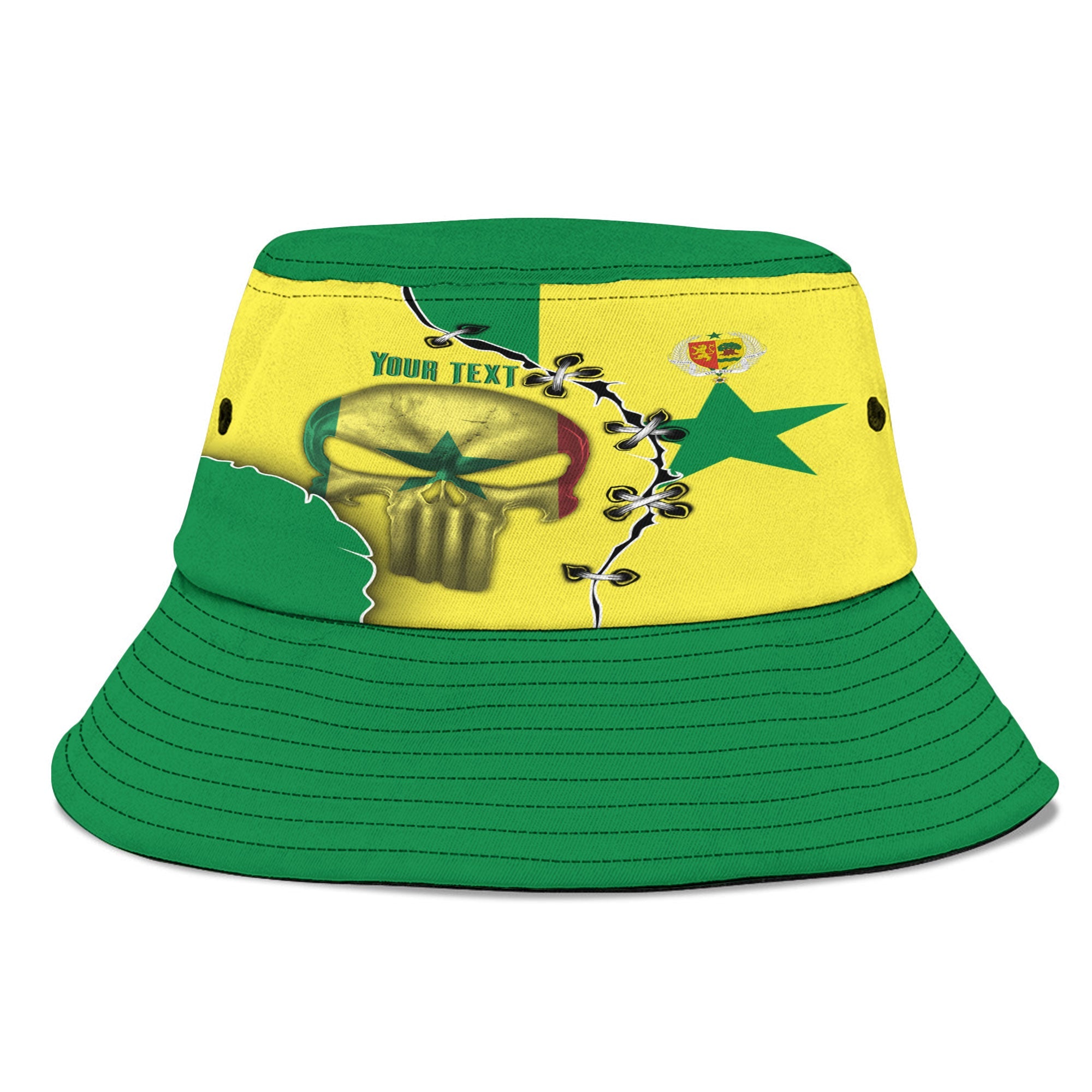 Senegal Bucket Hat Flag & Coat Of Arms Skull Style – To The Closet