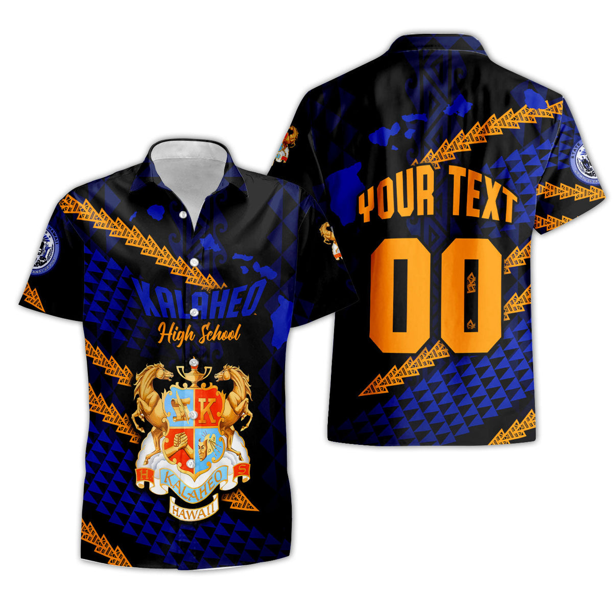 Hawaii Kalaheo High School Custom Short Sleeve Shirt Map Style – To The ...