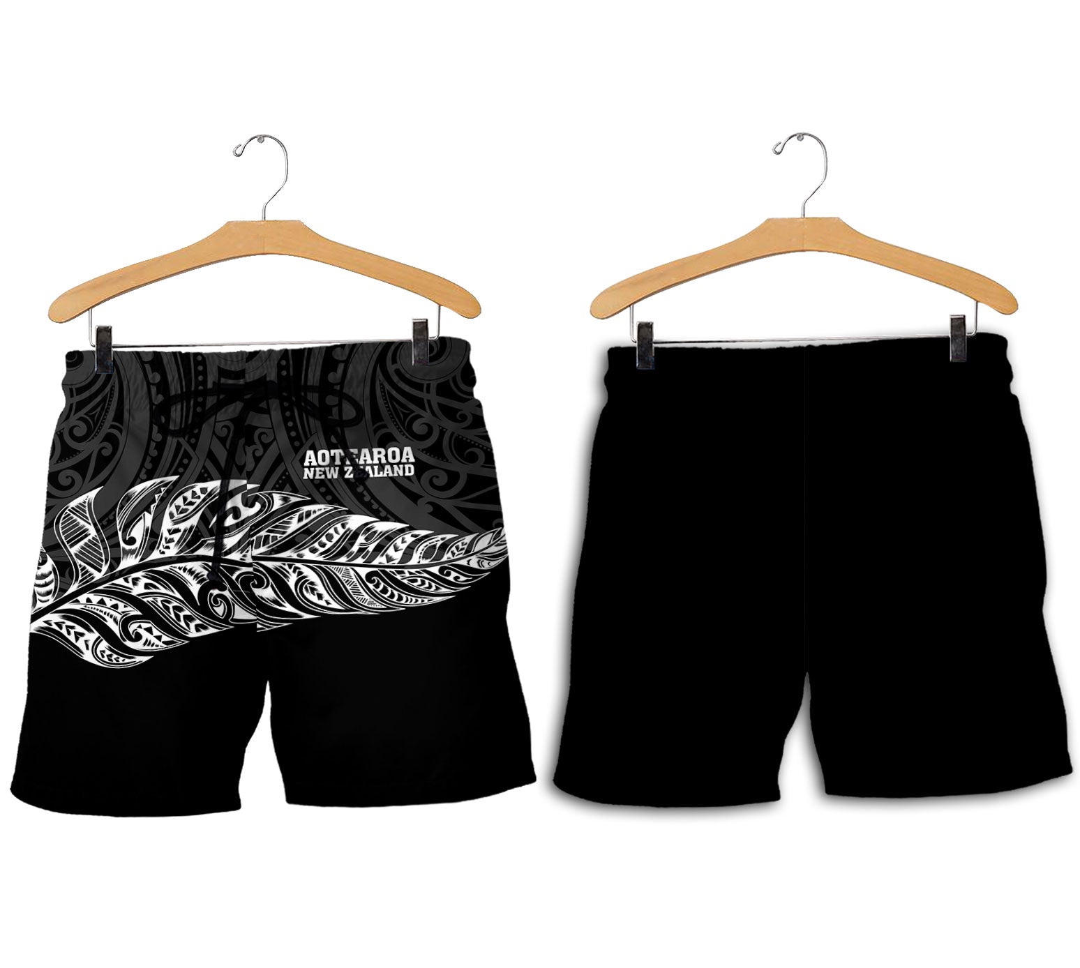 New Zealand Men Short Aotearoa Polynesian Silver Fern & Maori Pattern ...