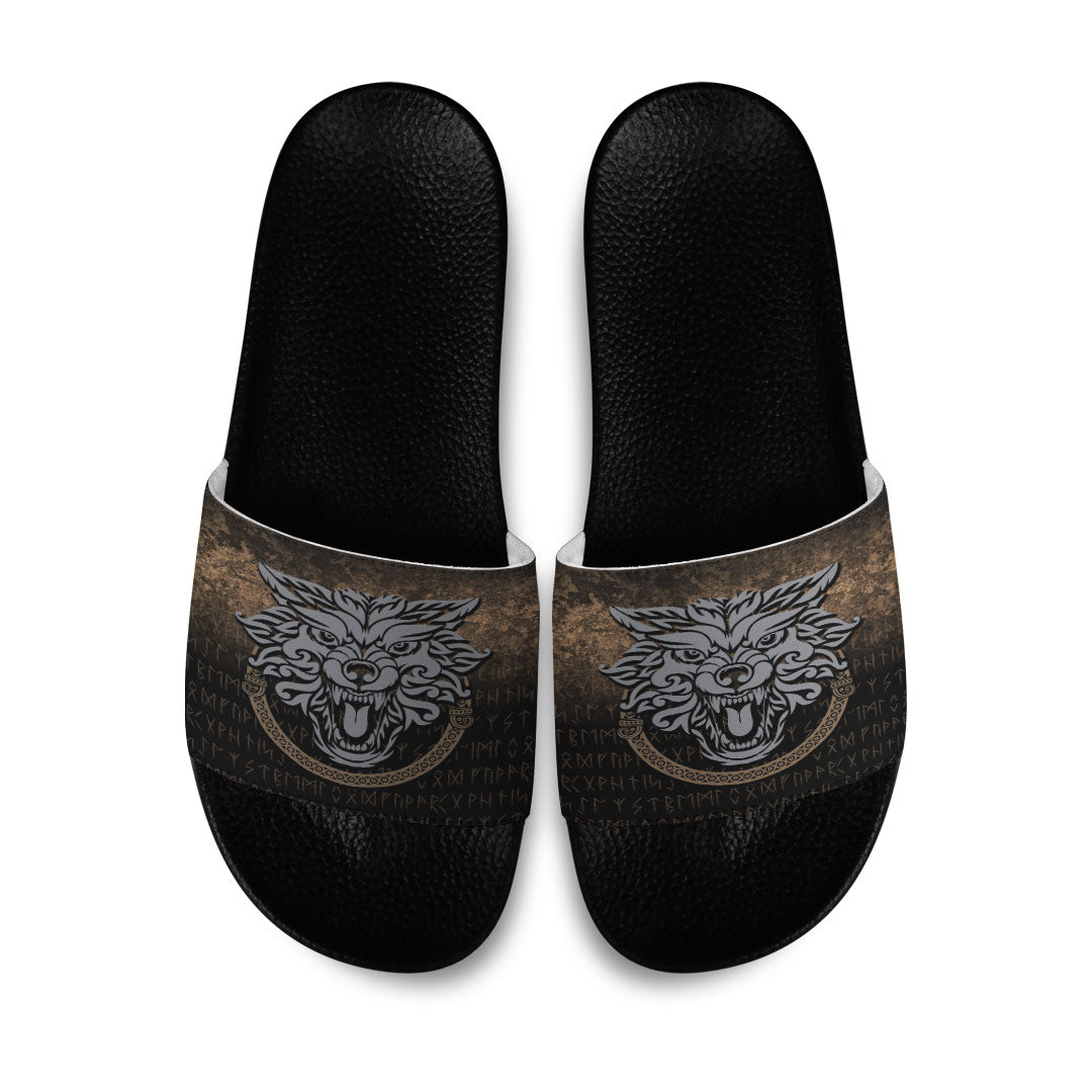Viking Slide Sandals Norse Pagan Viking Wolf – To The Closet