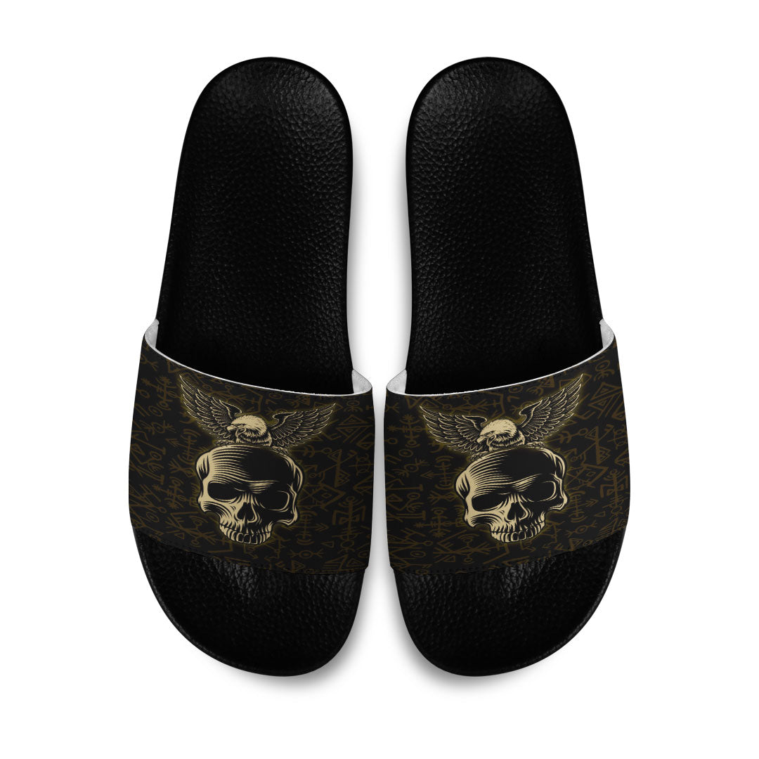 Viking Slide Sandals Raven And Skull Style – To The Closet