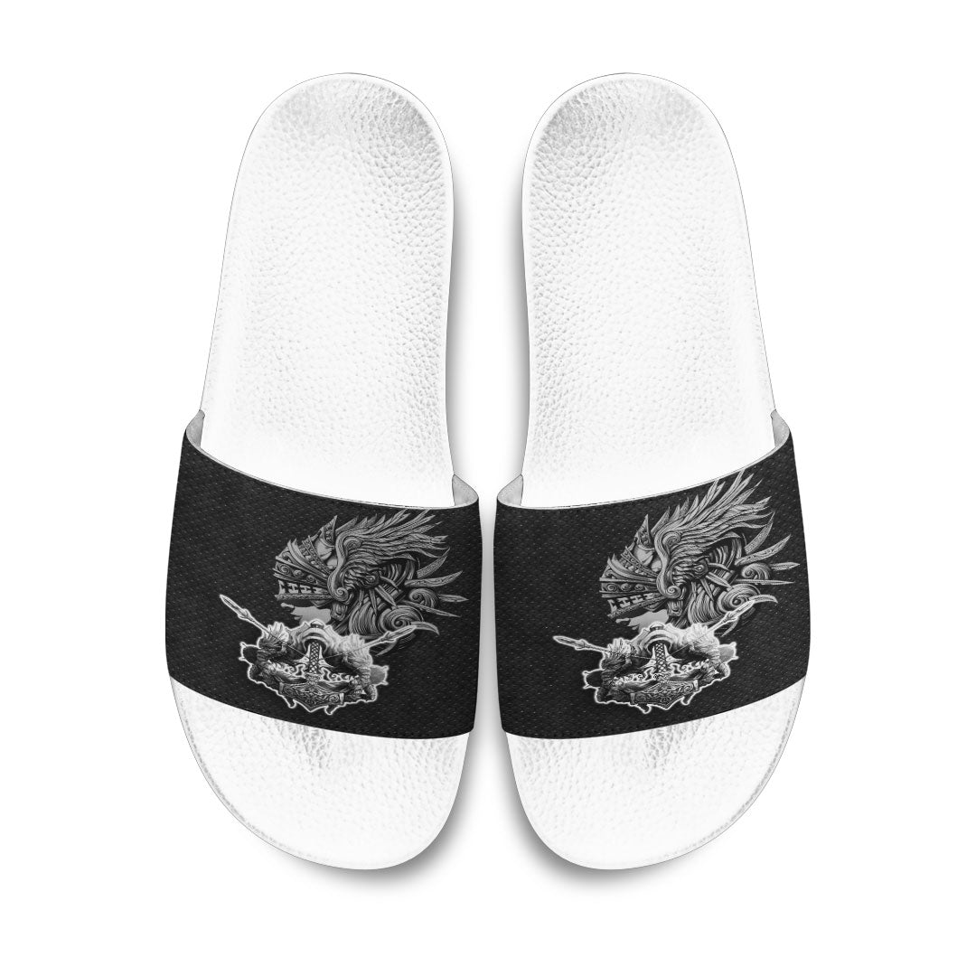 Viking Slide Sandals Valkyrie Metal Background – To The Closet