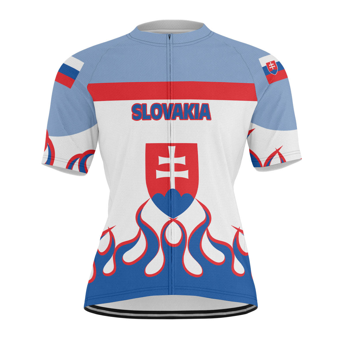 Slovakia Men's Cycling Jersey Flag & Coat Of Arms Fire Hockey Style ...