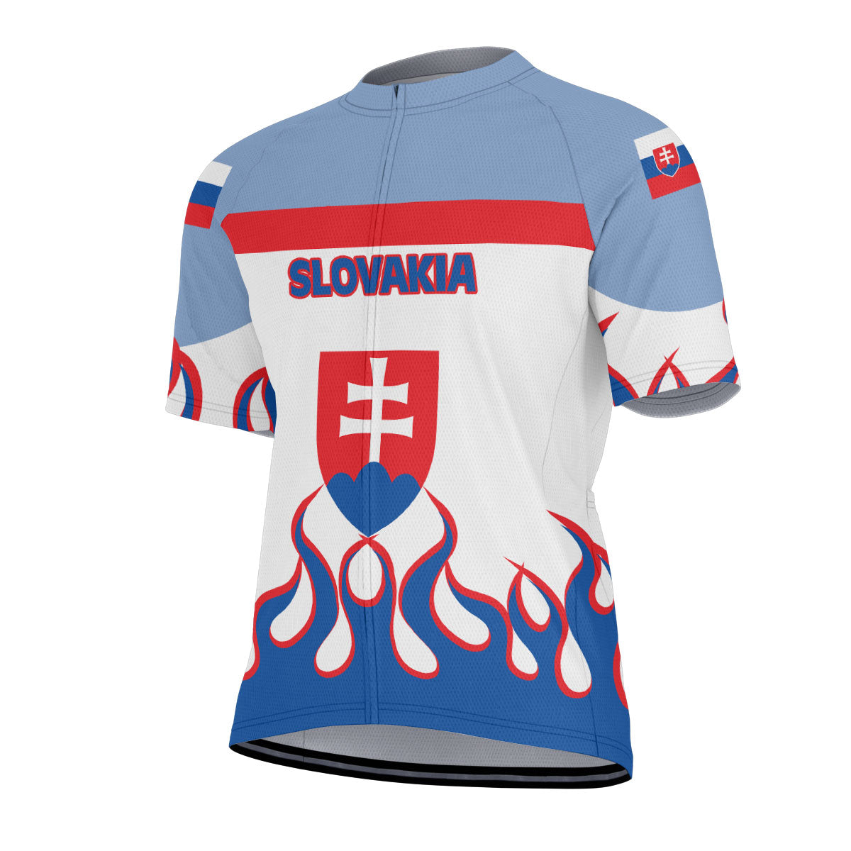 Slovakia Men's Cycling Jersey Flag & Coat Of Arms Fire Hockey Style ...