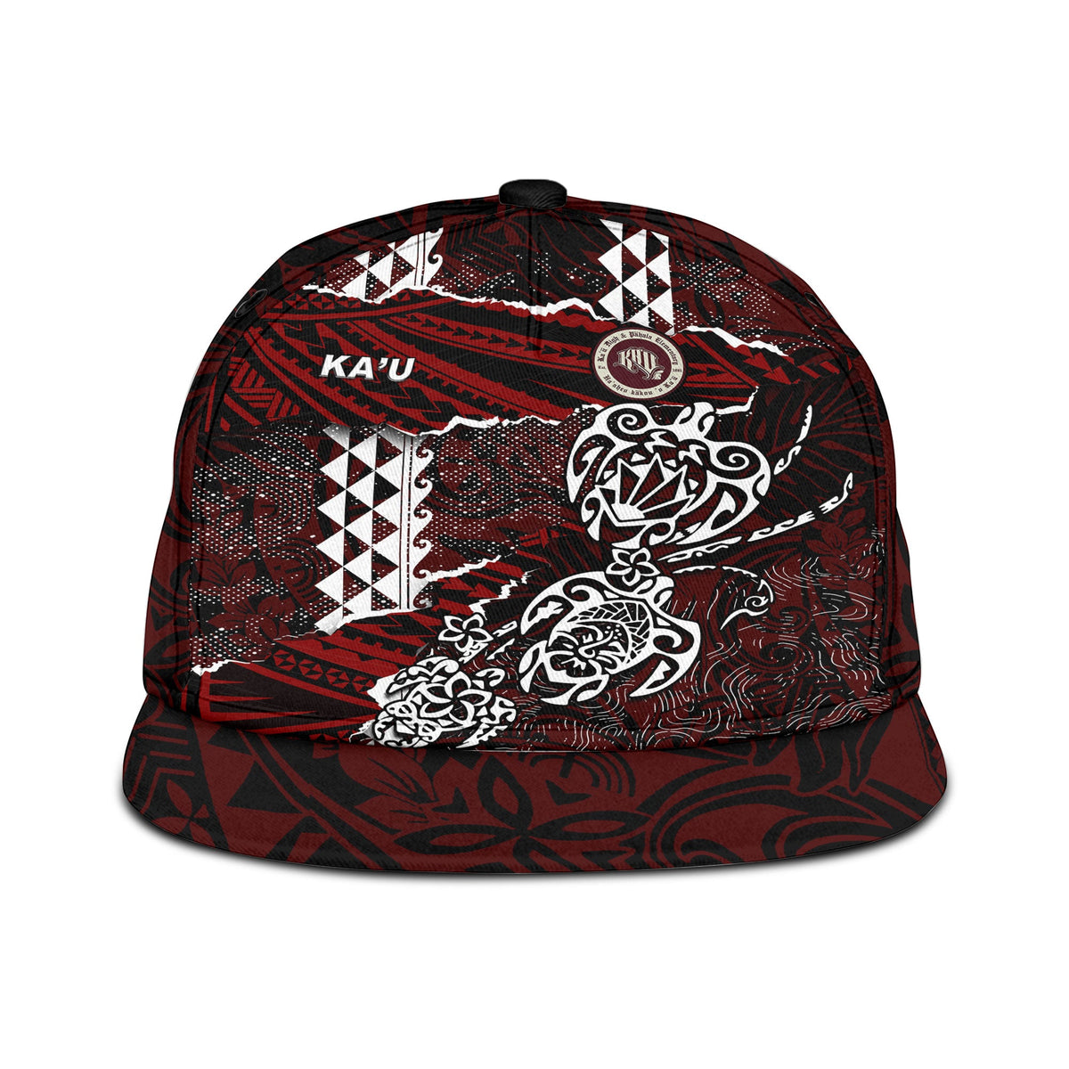 Hawaii Kau High & Pahala Elementary School Snapback Hat Polynesian Tur ...