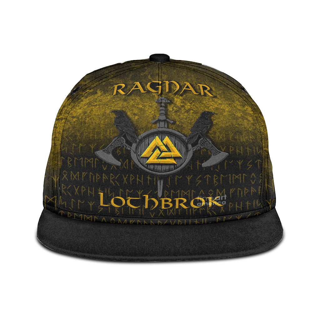 Viking Snapback Hat Ragnar Lothbrok Ragnar Lodbrok Viking Warrior Gold ...