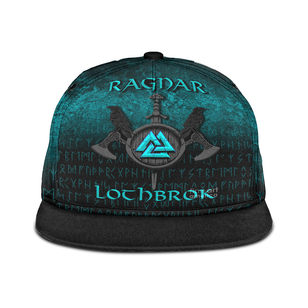 Viking Snapback Hat Ragnar Lothbrok Ragnar Lodbrok Viking Warrior Cyan ...