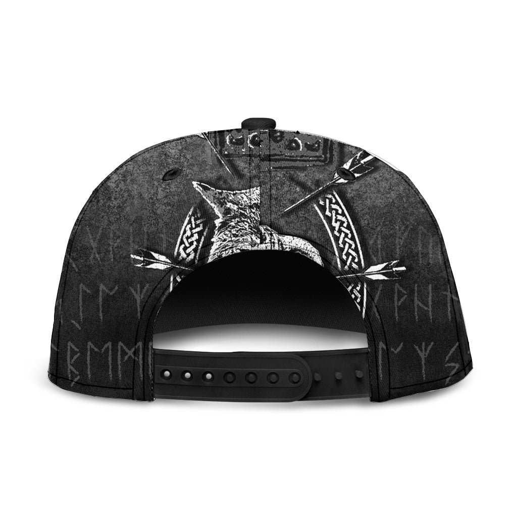 Viking Snapback Hat Fenrir Wolf Of Odin Norse Runes Thor Hammer Mjolni ...