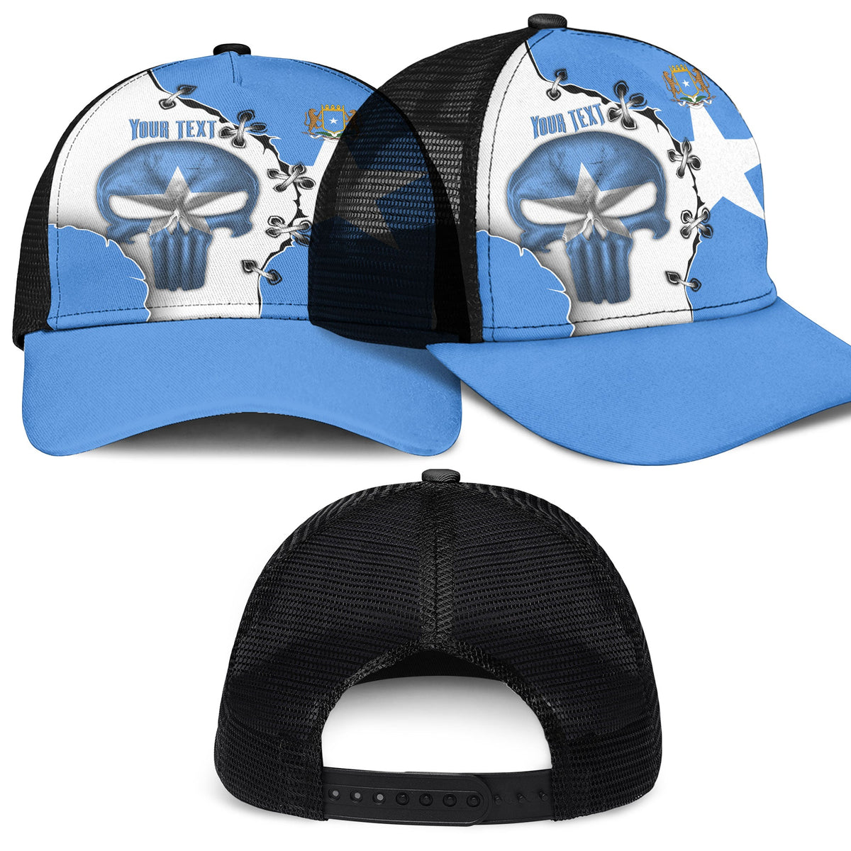 Somalia Mesh Back Cap Flag & Coat Of Arms Skull Style – To The Closet