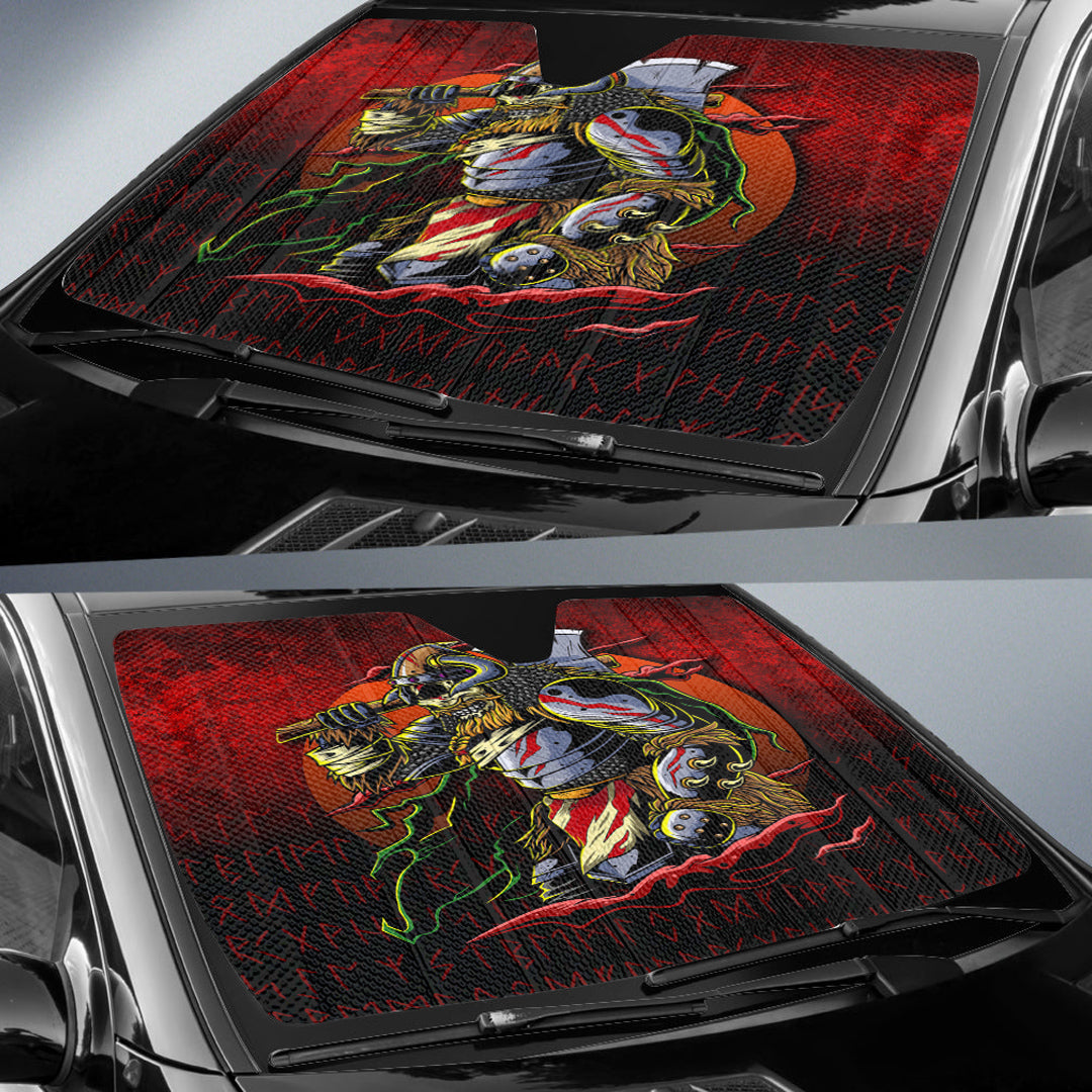 Viking Auto Sun Shades Samurai Viking Warrior Ronin Berserk Armor Axe ...