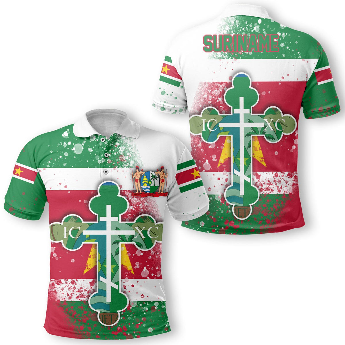 Suriname Polo Shirt Flag & Coat Of Arms Orthodox Style – To The Closet