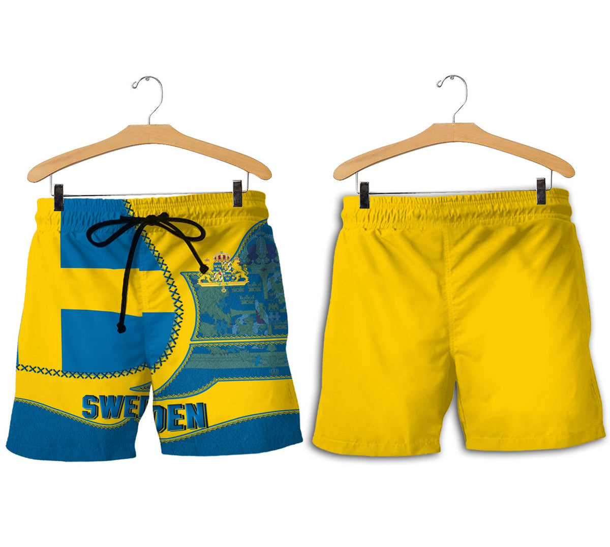 Sweden Men Short Flag & Coat Of Arms Leather Style – To The Closet