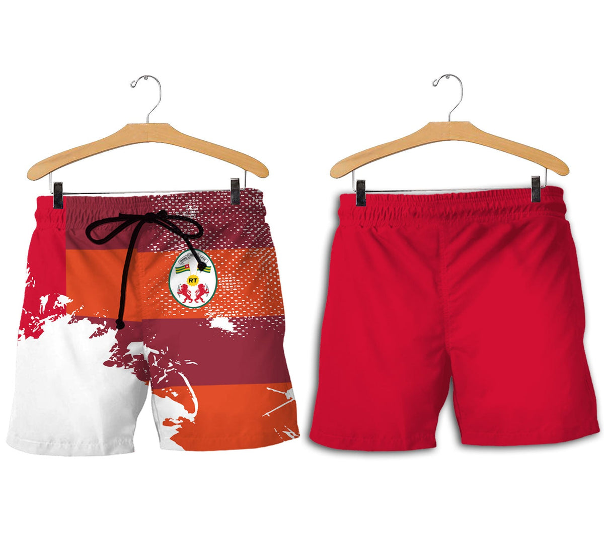 Togo Men Short Flag & Coat Of Arms Paint Style – To The Closet