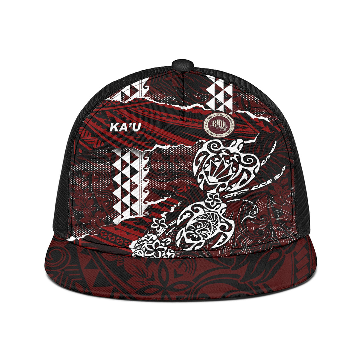 Hawaii Kau High & Pahala Elementary School Trucker Hat Polynesian Turt ...
