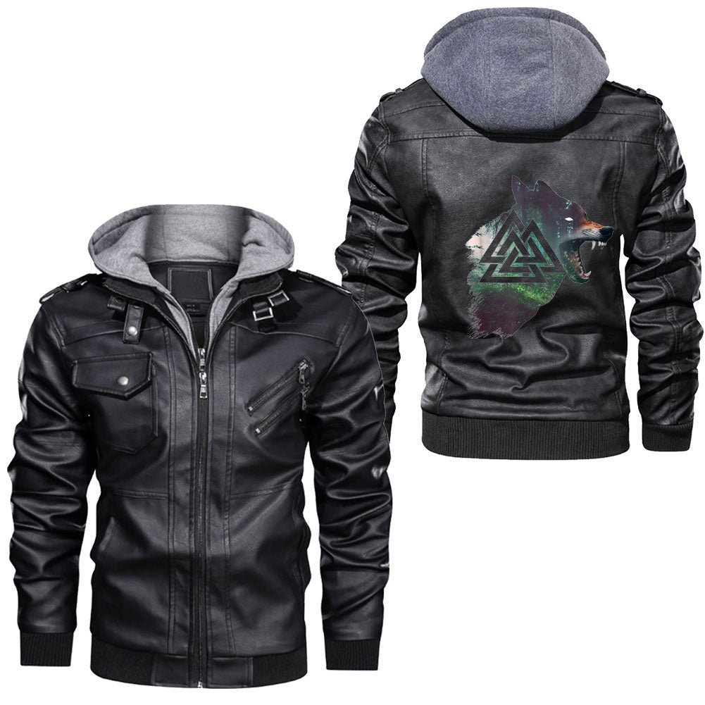 Viking Valknut Symbol Fenrir Wolf Valhalla Norse Viking Warrior Leathe ...