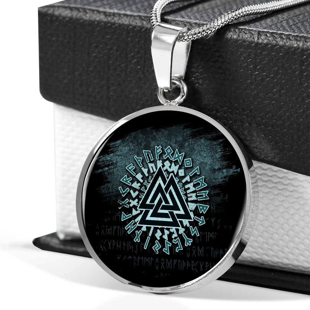Custom Viking Circle Necklace Valknut Viking Warrior Symbol Triangle ...