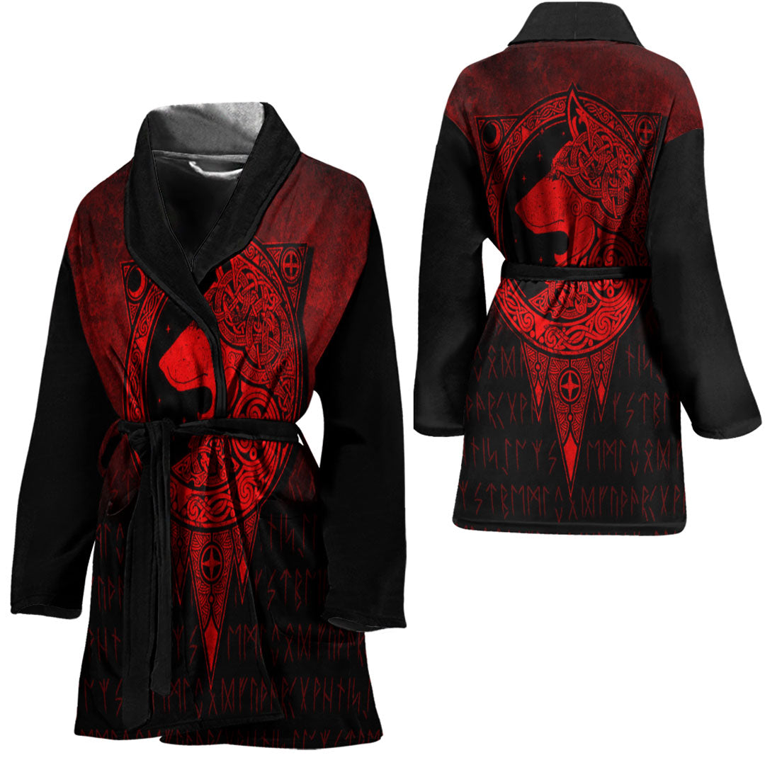 Viking Bath Robe Viking Norse Wolf Red – To The Closet
