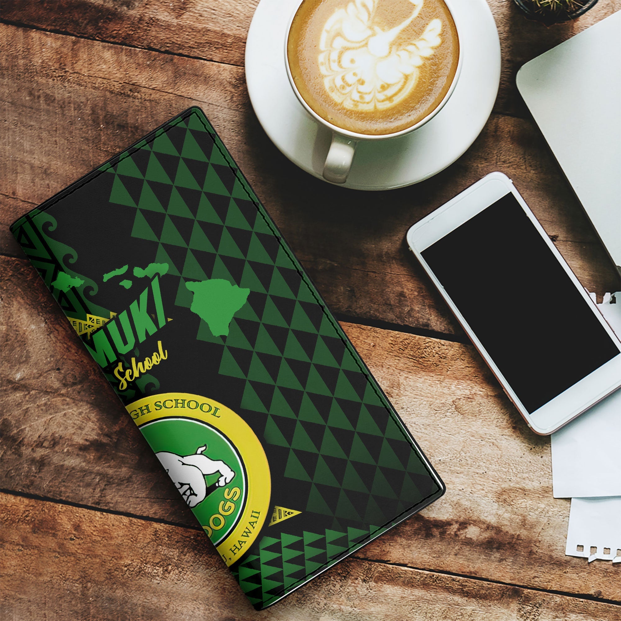 Hawaii Kaimuki High School Leather Wallet Map Style – To The Closet