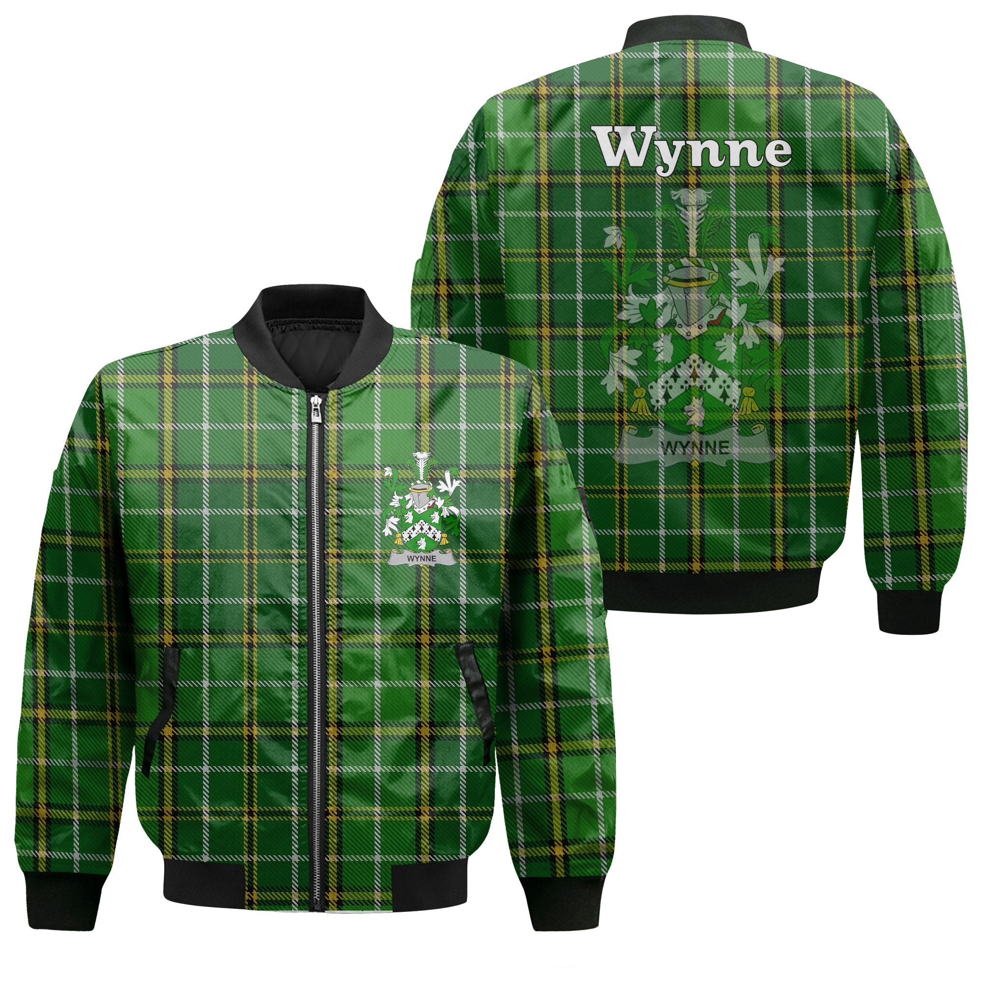 Wynne Family Bomber Jacket Irish National Plaid & Crest Style – To The ...