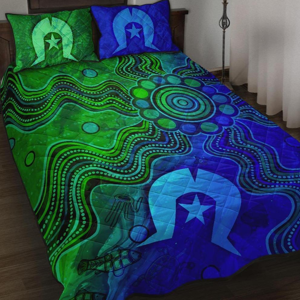 Aboriginal Quilt Bed Set - Torres Strait Islands Flag – To The Closet