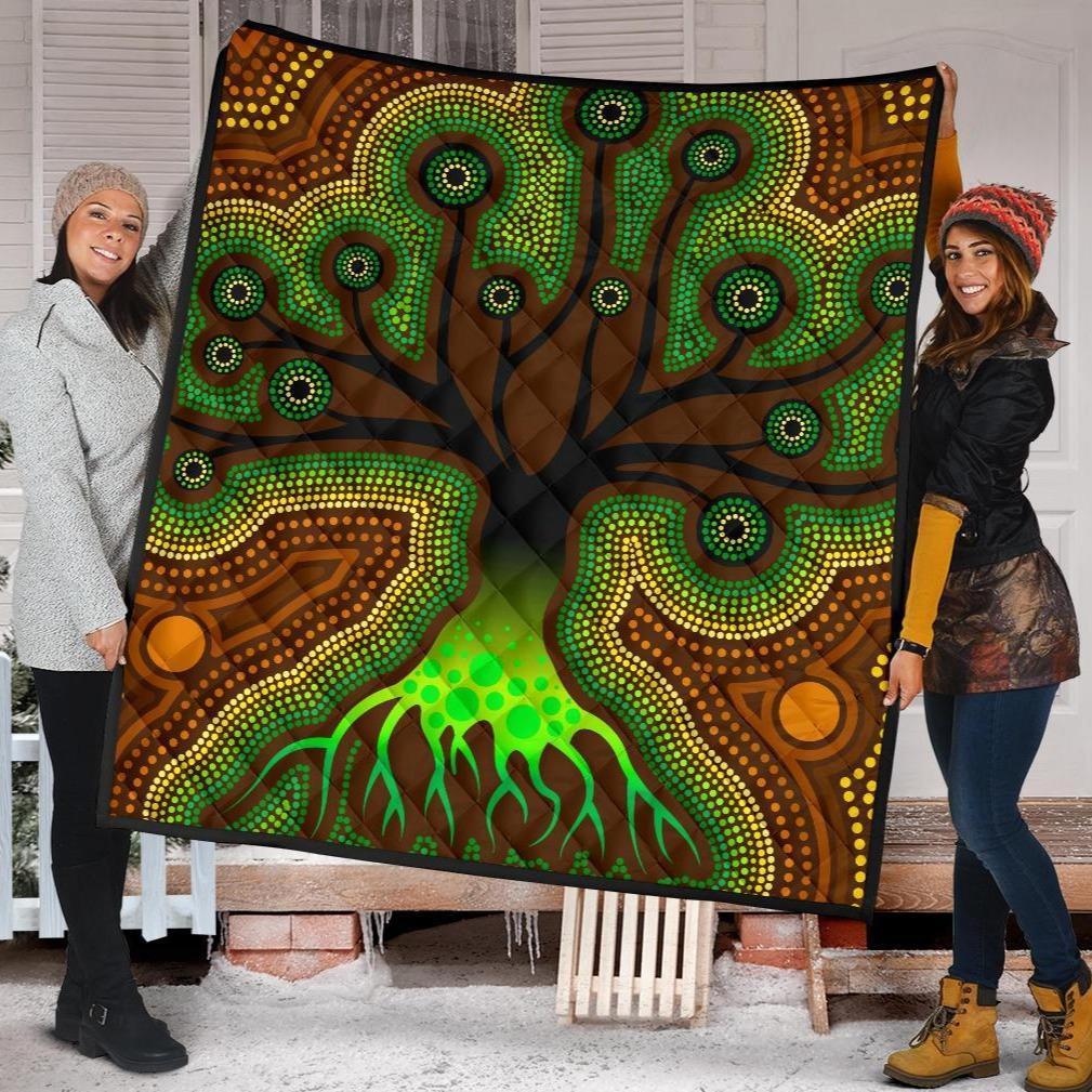 Aboriginal Premium Quilt - Tree Dot Painting Art – To The Closet