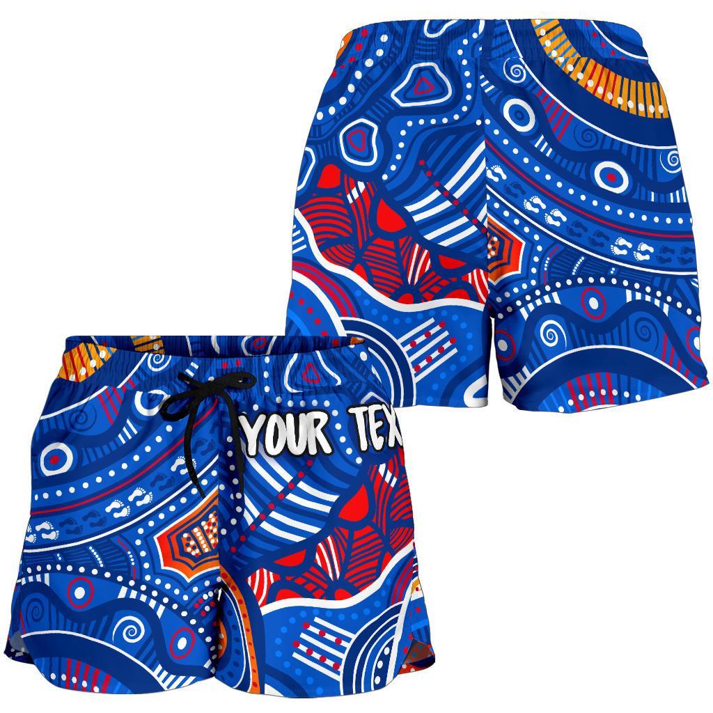 (Custom Text) Aboriginal Women's Short - Indigenous Footprint Patterns ...