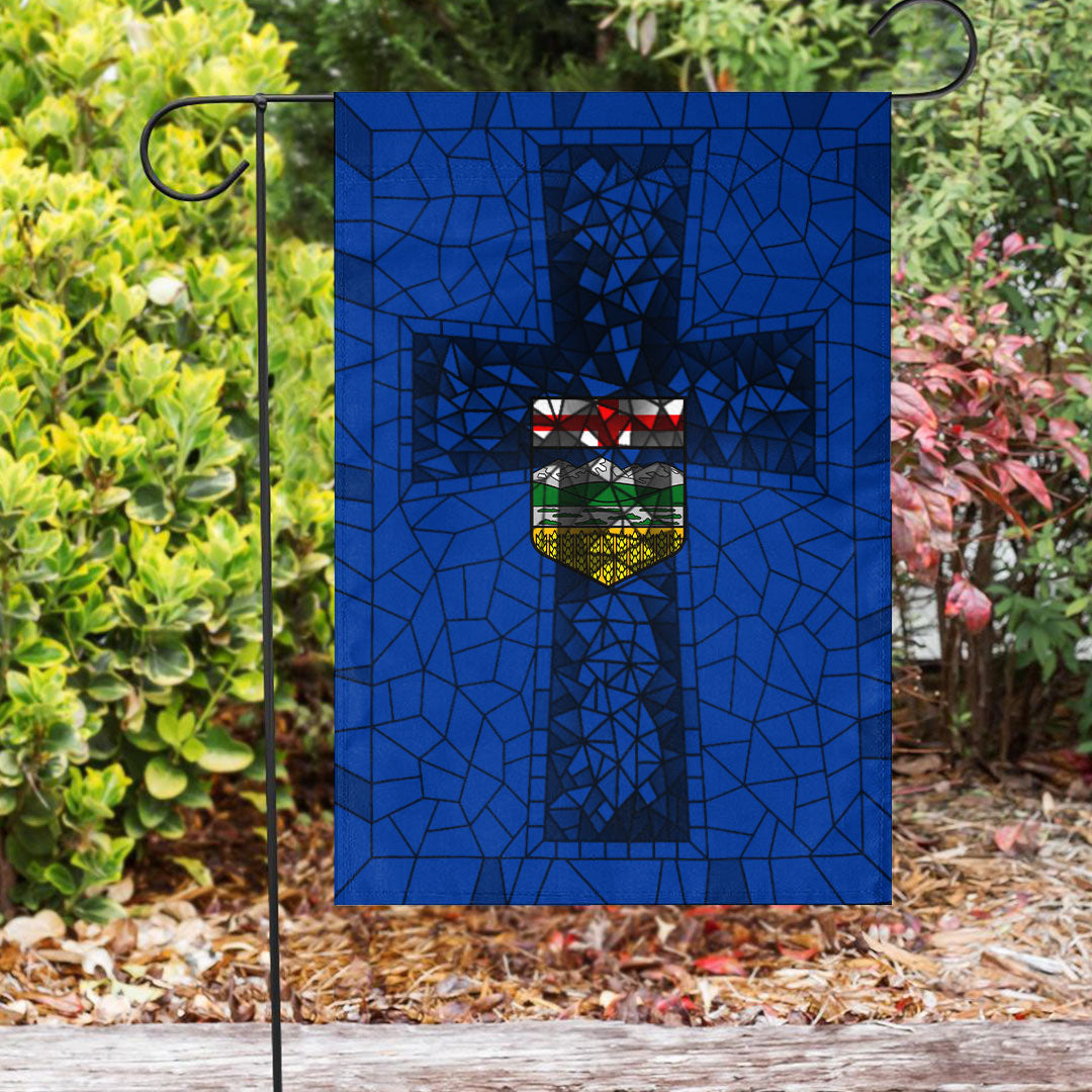 Canada Flag Of Alberta Christian Flag Christian Cross Stained Glass ...