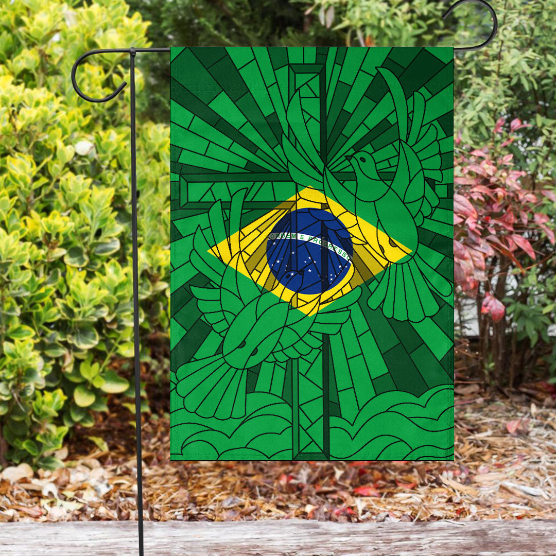 Brazil Christian Flag Christian Cross With Doves Stained Glass – To The ...