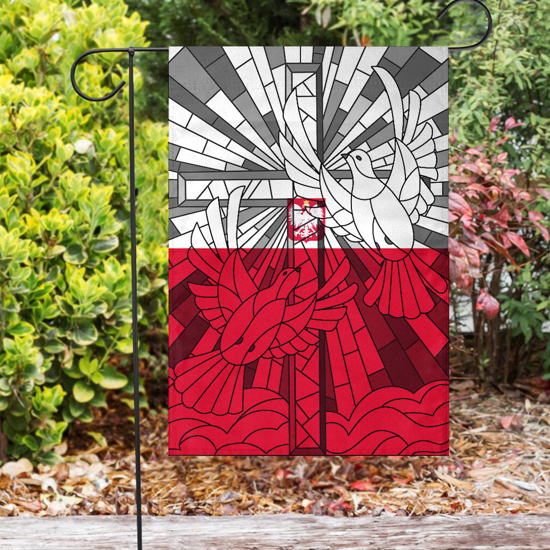 Poland Christian Flag Christian Cross With Doves Stained Glass – To The ...