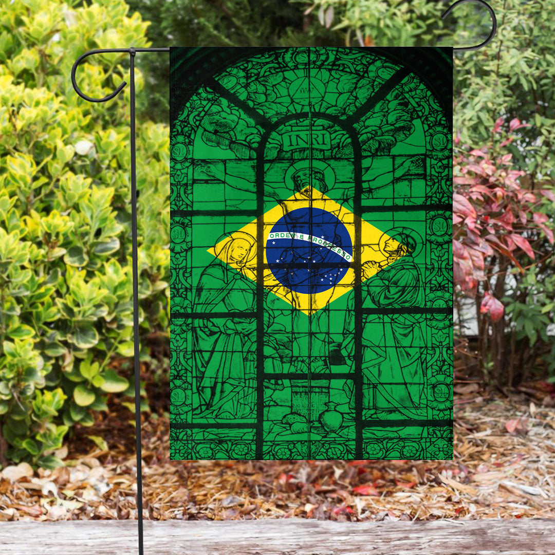 Brazil Christian Flag Crucifixion Jesus Stained Glass – To The Closet